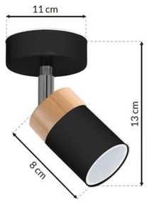 Bodové svítidlo JOKER BLACK WOOD 1xGU10/8W/230V