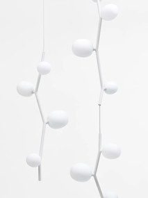 Brokis Závěsné svítidlo Ivy PC1062 Vertical 6, 152 cm Povrch Montury: kov - bílý matovaný komaxit se strukturou, Barva skla: světle růžová - transparentní sklo, Způsob instalace: Trimless – kabelová verze – bílá struktura