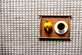 Ručne viazaný kusový koberec Check DESP HL49, 80x150, šedá, obývacia izba, Diamond Carpets India