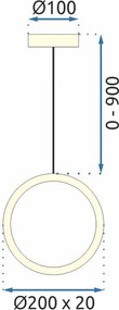 Toolight Rea, Křišťálový Závěsný Lustr LED G089-1CP Złota, OSW-09706