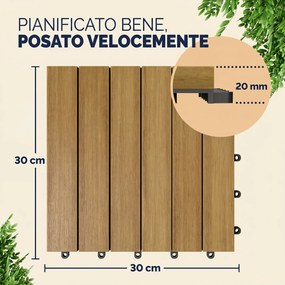Deuba Dřevěná terasová dlaždice eukalyptus 30 × 30 cm hnědý FSC® 100%
