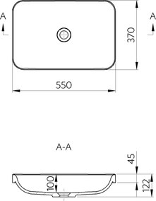 Sapho, ASTORIA umyvadlo 55x37cm, litý mramor, bílá, 55033