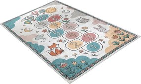Dětský koberec protiskluzový BAMBINO 61440 krémový / zelený
