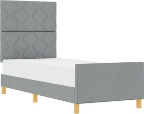 Rám postele s čelo Světle šedá 80 x 200 cm textil 3344760