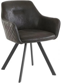 Danish style Jídelní židle Nimba, mikrovlákno, černá / antracitová