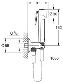 GROHE 26358000 - Nástěnný set TEMPESTA-F s ruční bidetovou sprškou 1000 mm chrom
