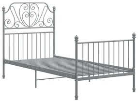 Rám postele šedý kov 90 x 200 cm