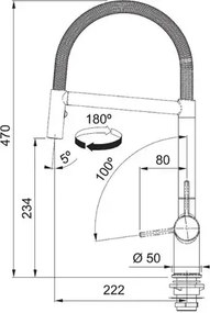 Franke Active - Dřezová baterie FN 3407.031 s flexibilním ramenem chro