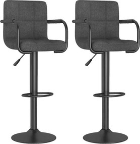 Barové stoličky 2 ks tmavě šedé textil 334636
