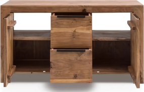 furniture-nabytek.cz - Skříňka pod umyvadlo Osvaro akácie - Černé kovové úchyky