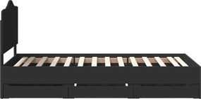 Rám postele se zásuvkou Černý 100 x 200 cm Inženýrské dřevo 3413444