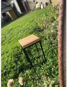Wudboys Odkládací stolek - THICK No.1 Barva kovu: Bílá., Dřevo..: Dub, moderní skandinávský styl