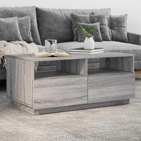 Konferenční Stolek S Led Osvětlením Šedý Sonoma 90 X 49 X 40 Cm