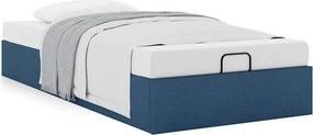 Osmanský rám postele bez matrací modrá 80x200 cm textil 3310839