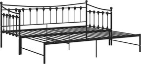 Rám vysouvací postele/pohovky černý kovový 90 x 200 cm 324758