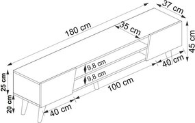 Televizní stolek Clark Walnut and Beige