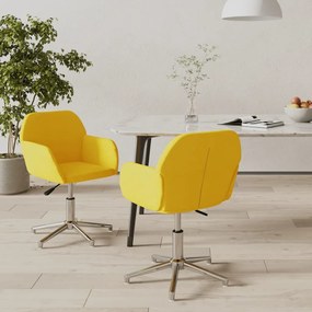 vidaXL Otočné jídelní židle 2 ks textil [3103031] Barva: horčicově žlutá