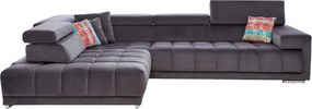 XXXLutz ROHOVÁ SEDAČKA, textil, antracitová Beldomo Speed - Sedací soupravy - 000711005353