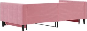 Válenda s přistýlkou růžová 100 x 200 cm samet 3196701