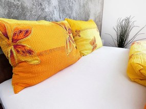 Písecké lůžkoviny krepový povlak na polštář 40x40 - Motýl žlutý Zapínání: knoflík