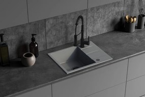 Kuchinox Laut, 1-komorový granitový dřez 560x440x174 mm + sifon, šedá, LAV-SBZ_513Y