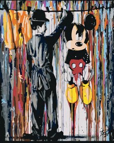 zuty malování podle čísel - mickey mouse, 40x50 cm, vypnuté plátno na rám