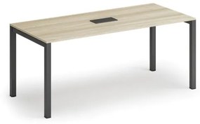 Stůl SQUARE 1800 x 800 x 750, dub přírodní + stolní zásuvka TYP II, černá
