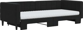 Válenda s přistýlkou a matracemi černá 90 x 200 cm samet 3196719