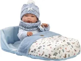 Llorens 73825 NEW BORN CHLAPEČEK - realistická panenka miminko s celov