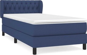 Box spring postel s matrací modrá 90x190 cm textil 3126451