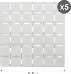 MSV QUADRO sada 5 ks protiskluzových podložek bílá / SBS kaučuk / 13 x