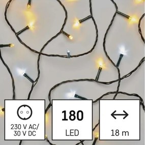 LED Vánoční venkovní řetěz 180xLED/23m IP44 teplá/studená bílá