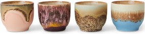 Set 4ks hrnek na kávu 70s Café Lagoon - 8*8*7cm / 250 ml