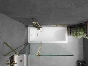 Mexen Flip, vanová zástěna 1-křídlová 120 x 150 cm, otočné křídlo, 6 mm čiré sklo, zlatý profil, 894-120-101-50-00