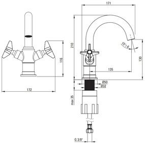 Deante Temisto, umyvadlová baterie, chromová, DEA-BQT_020D