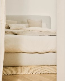 Béžová čalouněná dvoulůžková postel bez roštu 180x200 cm Martina – Kave Home