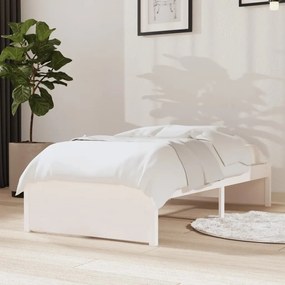 vidaXL Rám postele masivní dřevo 75 x 190 cm malé jednolůžko [814909] Barva: Bílá