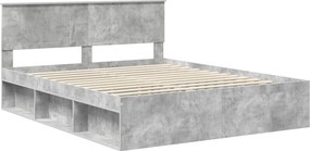 Rám postele s čelo Beton 160 x 200 cm Masivní borové dřevo 3410576