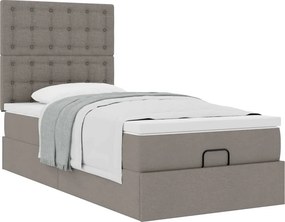 Osmanský rám postele s matrací taupe 80x200cm textil 3313282