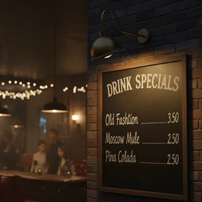 Venkovní osvětlení nad nápisy Elstead CHISWICK-ATB antická mosaz IP44