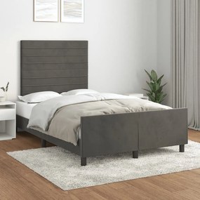 Rám postele bez matrace tmavě šedá 120 x 200 cm samet 3125807