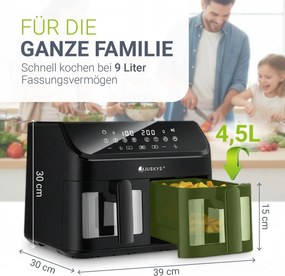 Juskys Horkovzdušná fritéza 9 l se dvěma koši