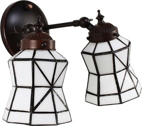 Nástěnná lampa Tiffany s bílými stínidly Joanne - 30*23*23 cm E14/max 2*25W