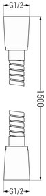 Mexen příslušenství, Sprchová hadice 150 cm, nerezové opletení, černá, 79460-70