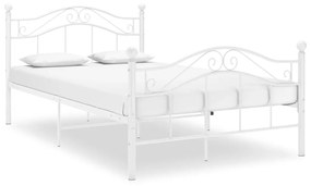 324995 vidaXL Rám postele bílý kov 120 x 200 cm