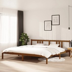 Rám postele medově hnědý masivní dřevo 200 x 200 cm - Default Title