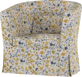 Potah na křeslo IKEA Ektorp Tullsta barva žlutá látka pletený vzor, vzorované