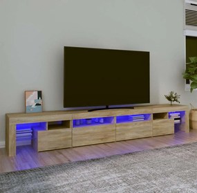 vidaXL TV skříňka s LED osvětlením 260x36,5x40 cm [3152822] Barva: Bílá