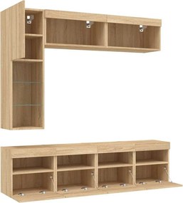 7dílná obývací stěna s LED osvětlením dub sonoma 3216759