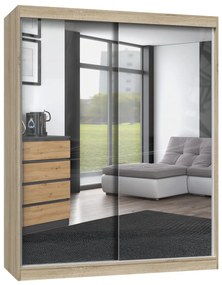 Šatní skříň se 2 zrcadly IGA 160 cm dub sonoma